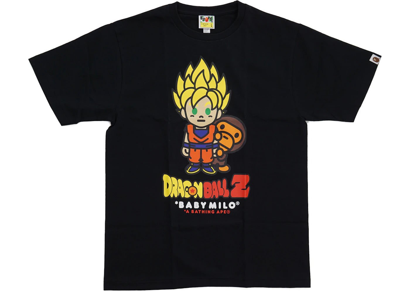 BAPE Dragon Ball Z Super Saiyan Goku Baby Milo Tee Black – Side Kicks