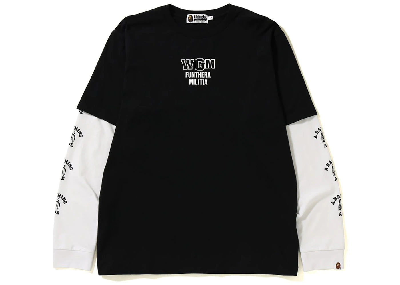 BAPE Tiger Shark Layered L/S Tee Black/White – Side Kicks