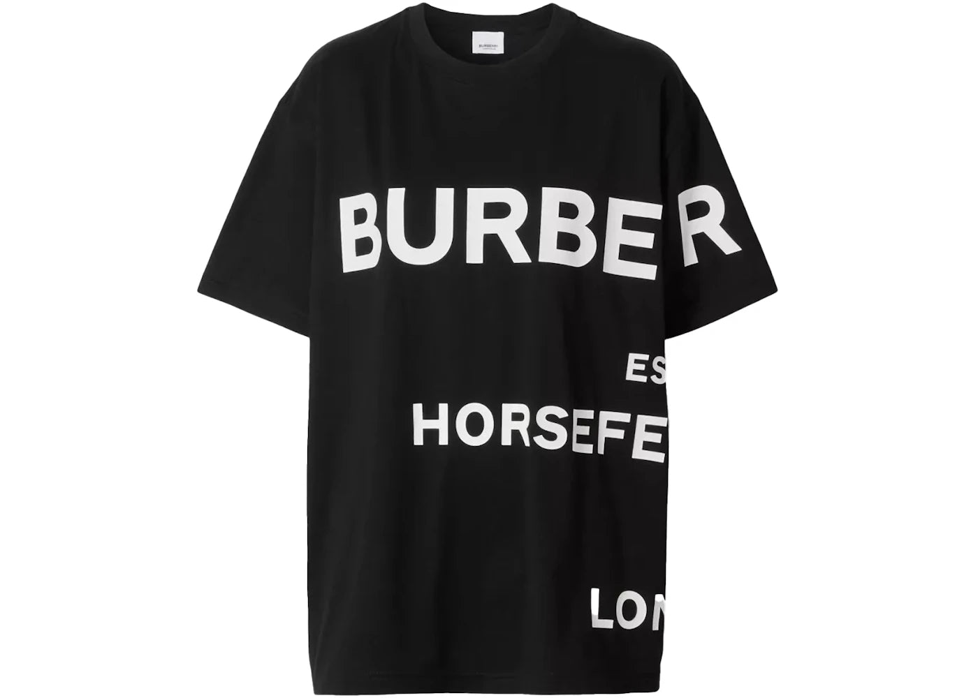 Burberry Horseferry Print Cotton Oversized T-shirt Black White – Side Kicks