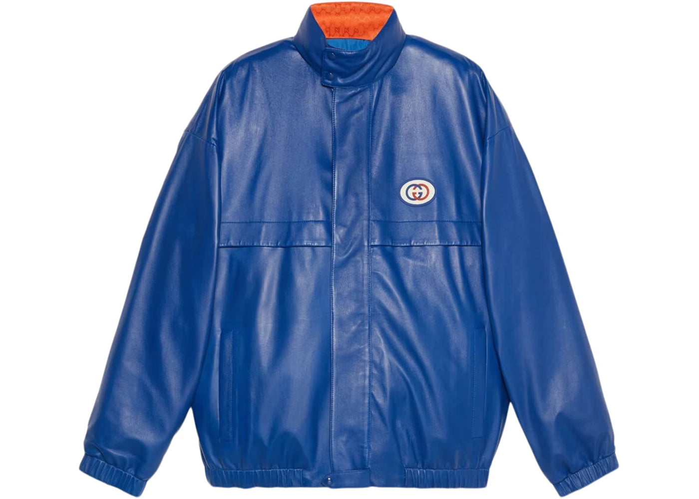 Gucci Reversible Interlocking G Leather Jacket Blue – Side Kicks