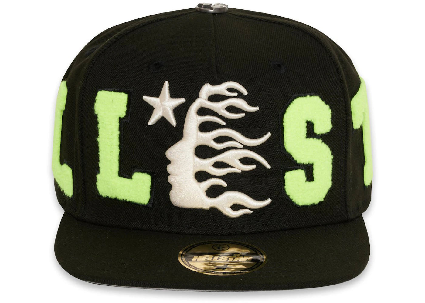Hellstar OG Patch Fitted Hat Black/Neon Green – Side Kicks