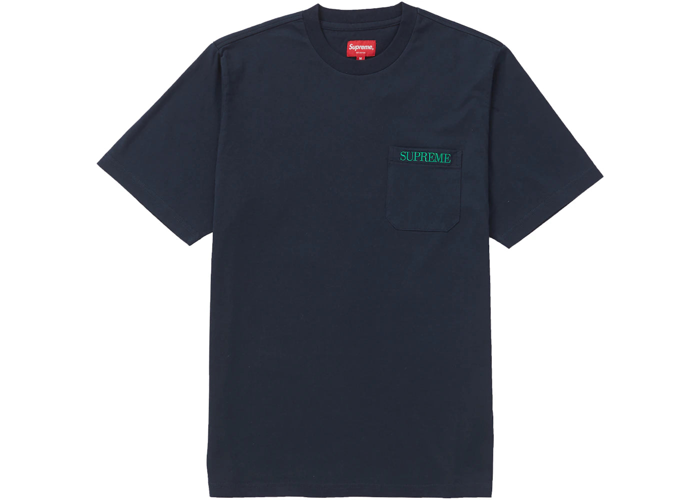 Supreme Embroidered Pocket Tee Navy – Side Kicks