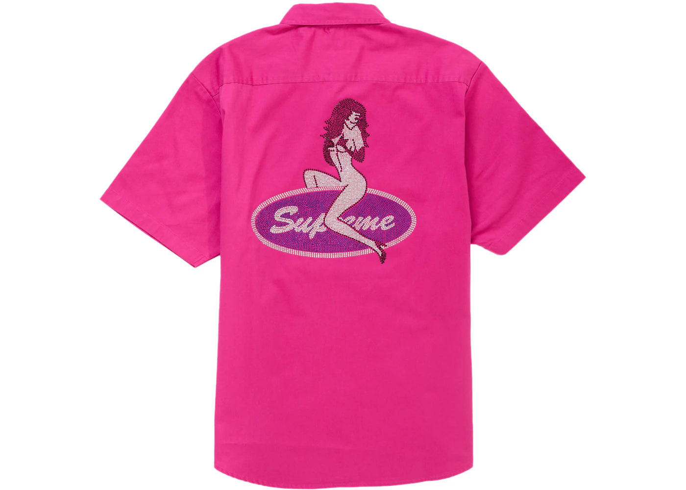 Supreme Rhinestone Pin Up S/S Work Shirt Fuchsia – Side Kicks
