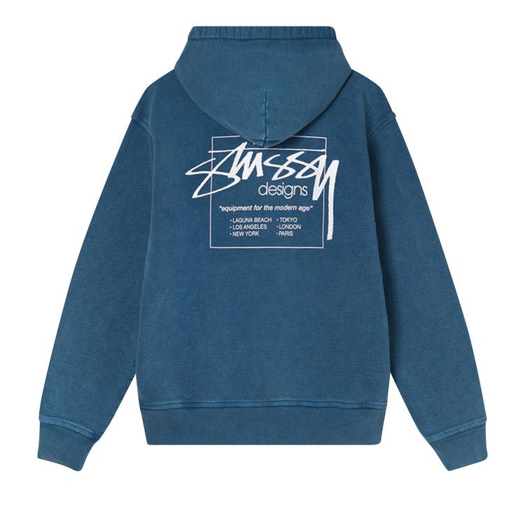Stussy Dyed Stussy Designs Hoodie Blue – Side Kicks