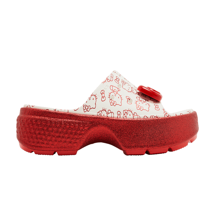 Crocs Stomp Slide Hello Kitty 50th Anniversary Red Glitter – Side Kicks