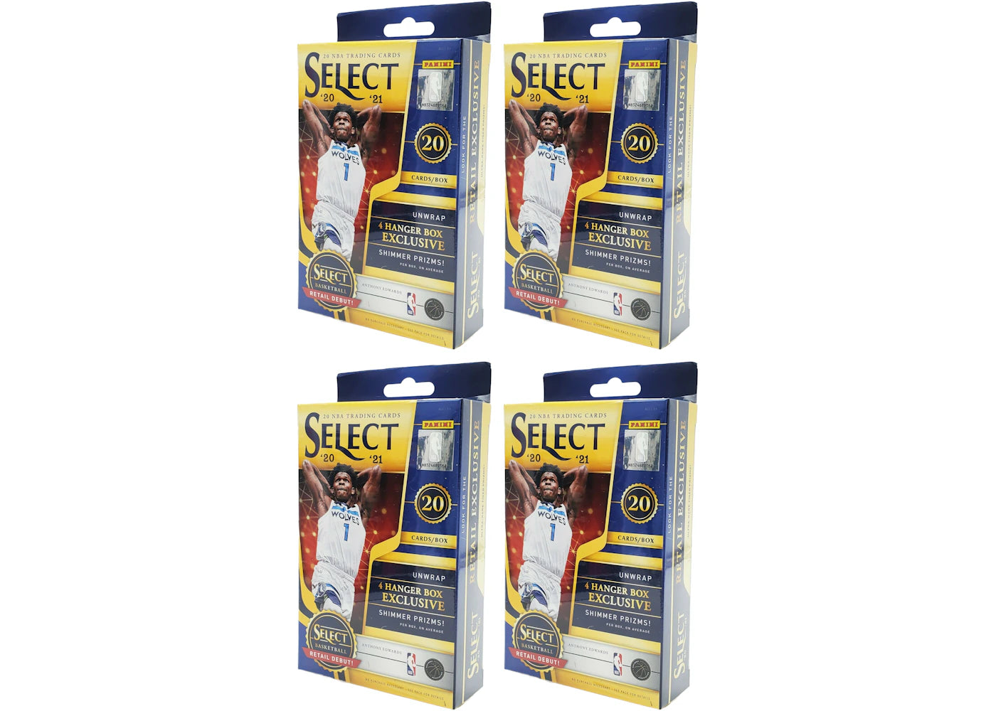 2020-21 Panini Select Basketball Hanger Box (Shimmer Prizms) 4x Lot ...