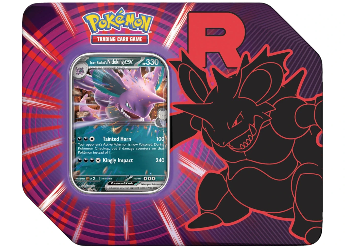 2025 Pokémon Team Rocket Nidoking Ex Tin Case (US) – Side Kicks