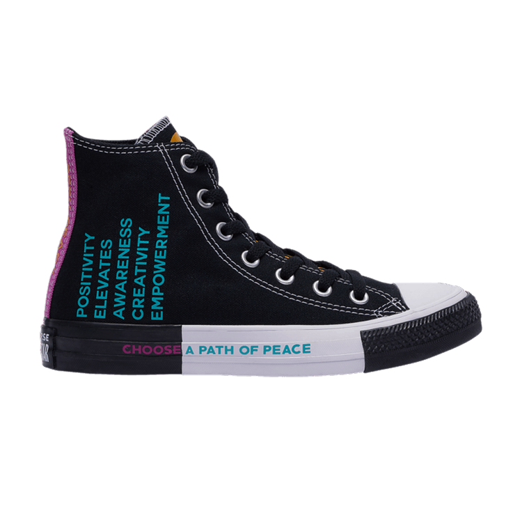 Converse Chuck Taylor All Star Hi Seek Peace Black Magenta (GS) – Side ...