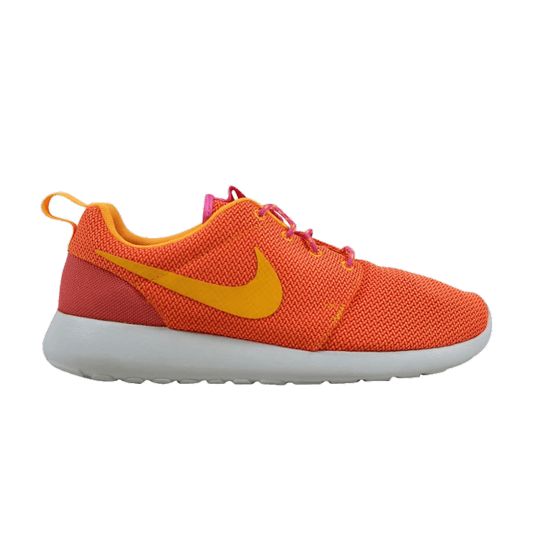 Nike Rosherun Pink Glow/Atomic Mango-Summit White-Volt (Women's) – Side ...