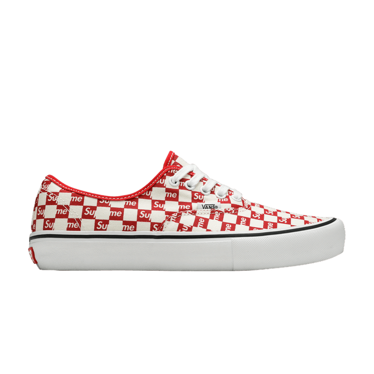 Vans Authentic Supreme Red Checker Logo – Side Kicks