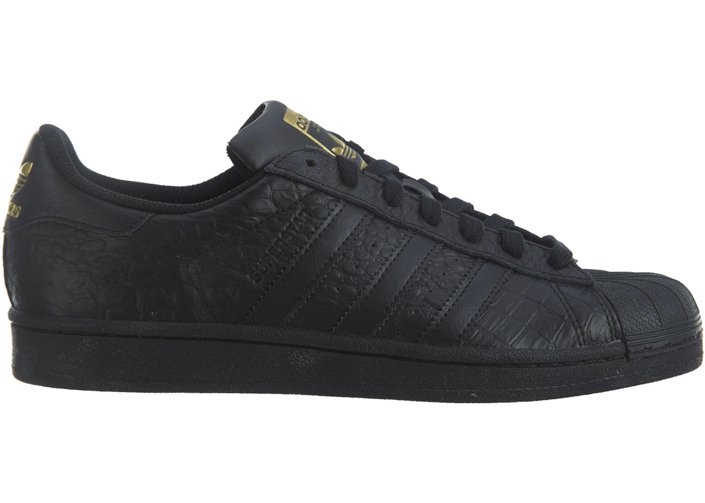 adidas Superstar Black/Black-Gold Metallic – Side Kicks