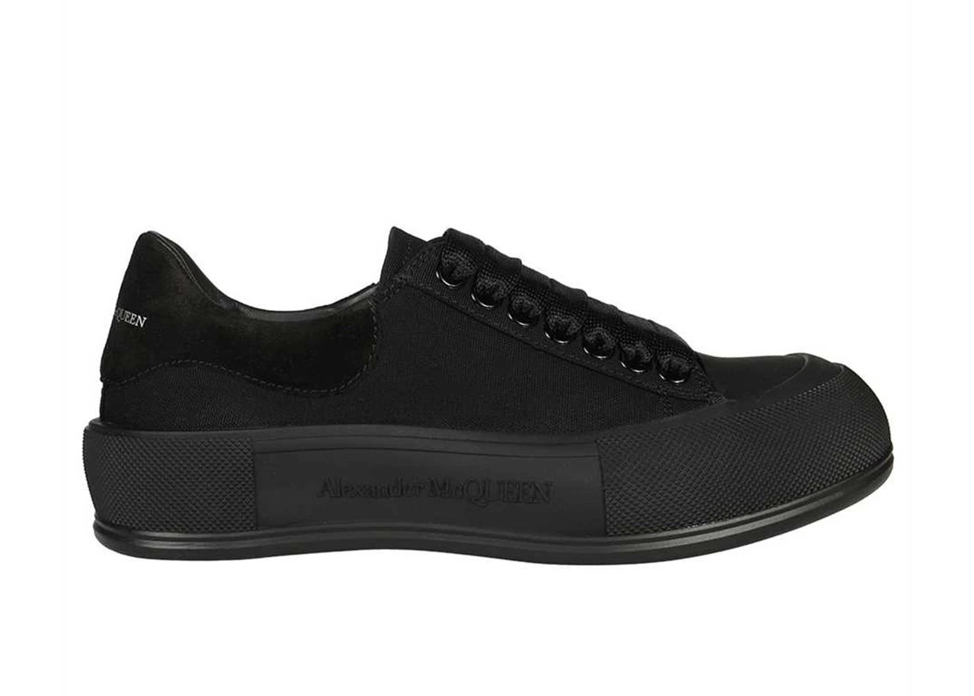 Alexander McQueen Deck Skate Plimsoll Lace-Up Triple Black (Women's ...