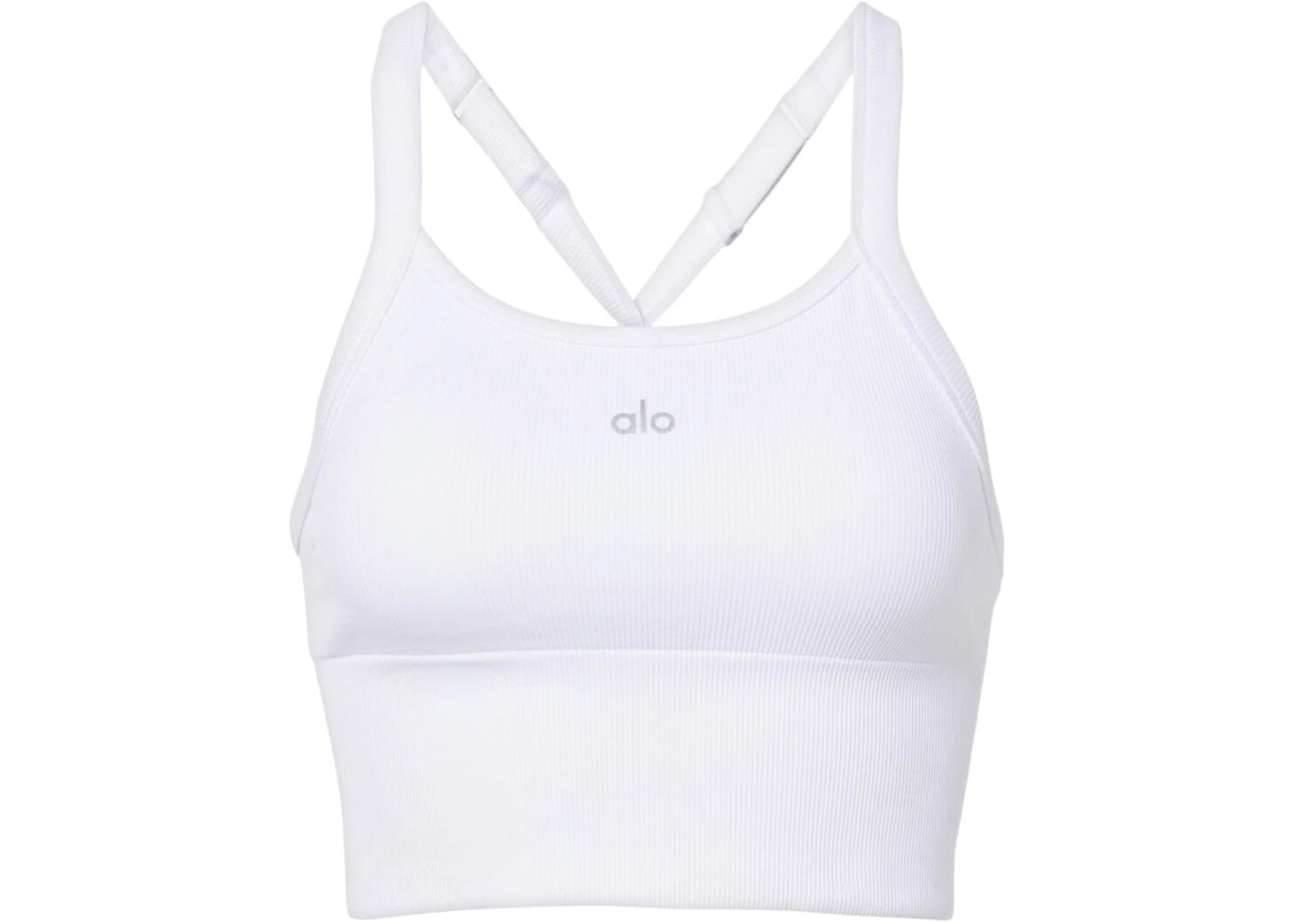 Alo Yoga Ribbed-Knit Bra Top White – Side Kicks