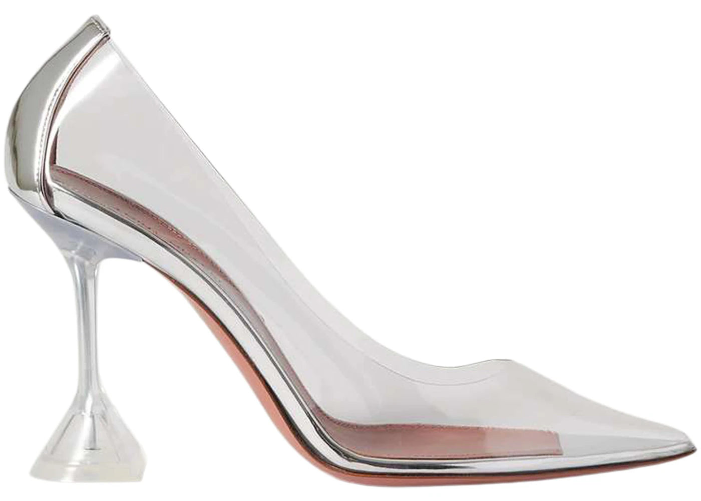 Amina Muaddi Ami 95mm Glass PVC Pump Transparent – Side Kicks