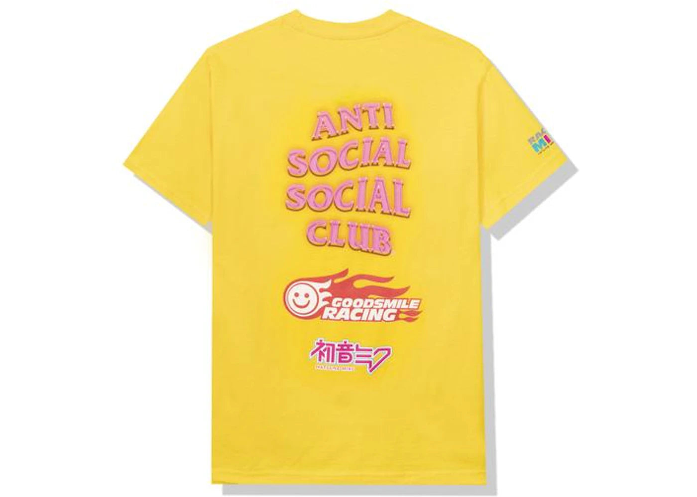 Anti Social Social Club x Good Smile Racing Logo T-shirt Yellow – Side ...