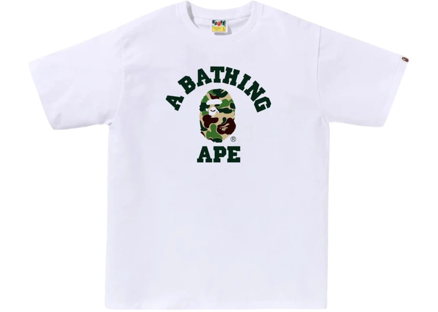 BAPE ABC Camo College Tee (SS25) White/Green – Side Kicks