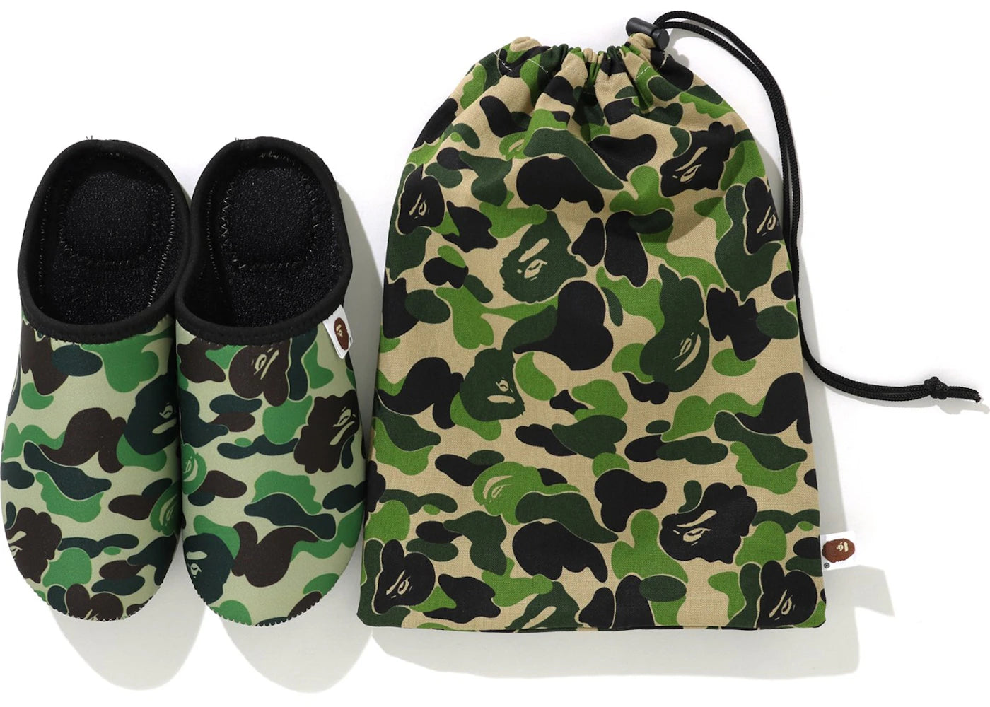 BAPE ABC Slippers & Pouch Set Green – Side Kicks