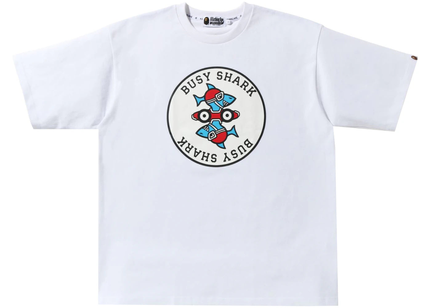 BAPE Busy Shark Relaxed Fit Heavy Weight Tee White – Side Kicks