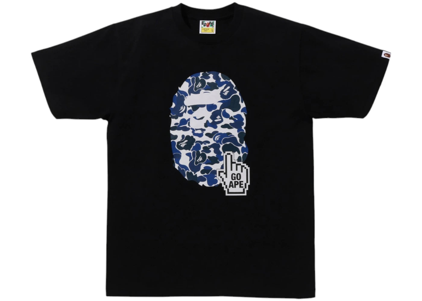 BAPE Camo Go Ape Pointer Big Ape Head Tee Black – Side Kicks
