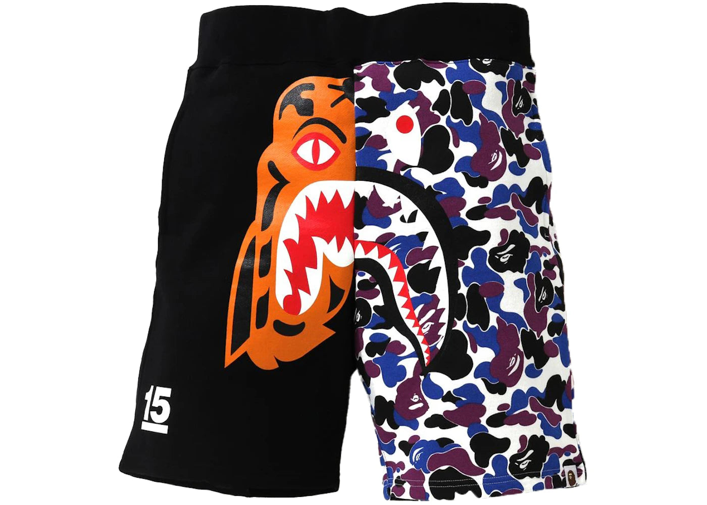 BAPE Hong Kong 15th Anniversary Tiger Shark Sweatshort Multicolor ...