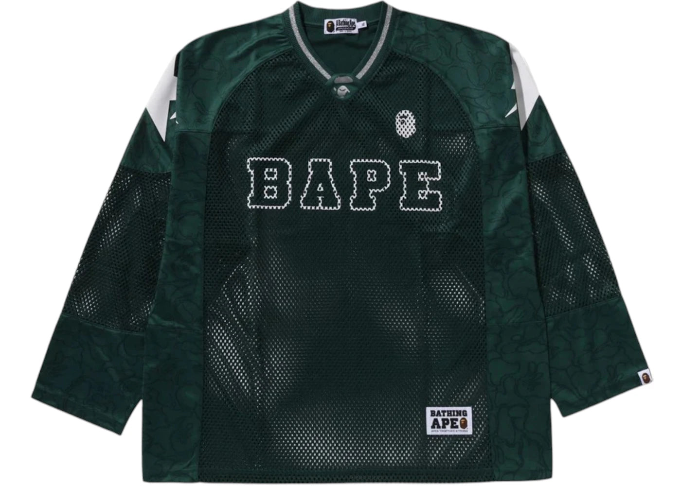 BAPE Line Camo Multilogo Relaxed Fit Football Jersey Green – Side Kicks