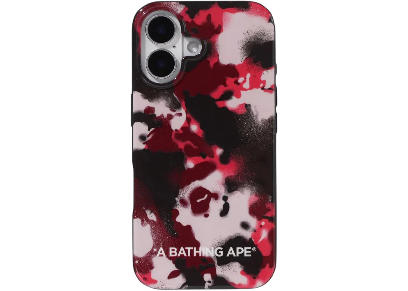 BAPE Map Camo iPhone 16 Case Red – Side Kicks