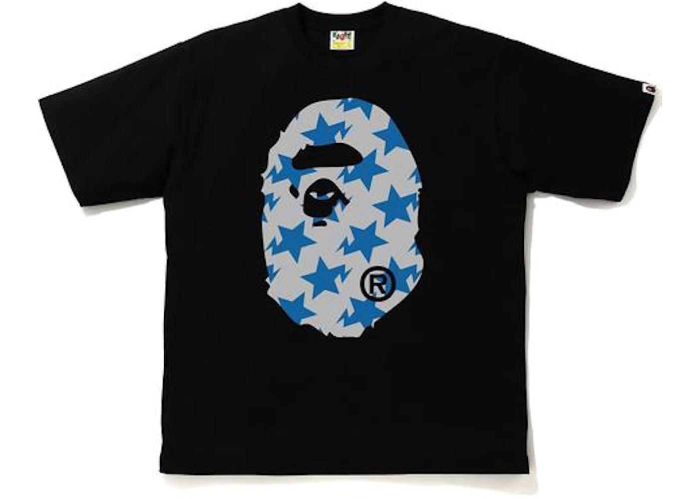 BAPE STA Pattern Big Ape Head Relaxed Tee Black/Gray – Side Kicks