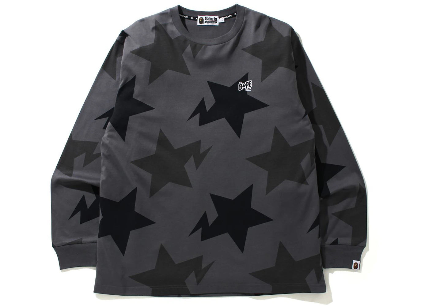 BAPE Sta Pattern Relaxed Fit L/S Tee Black – Side Kicks