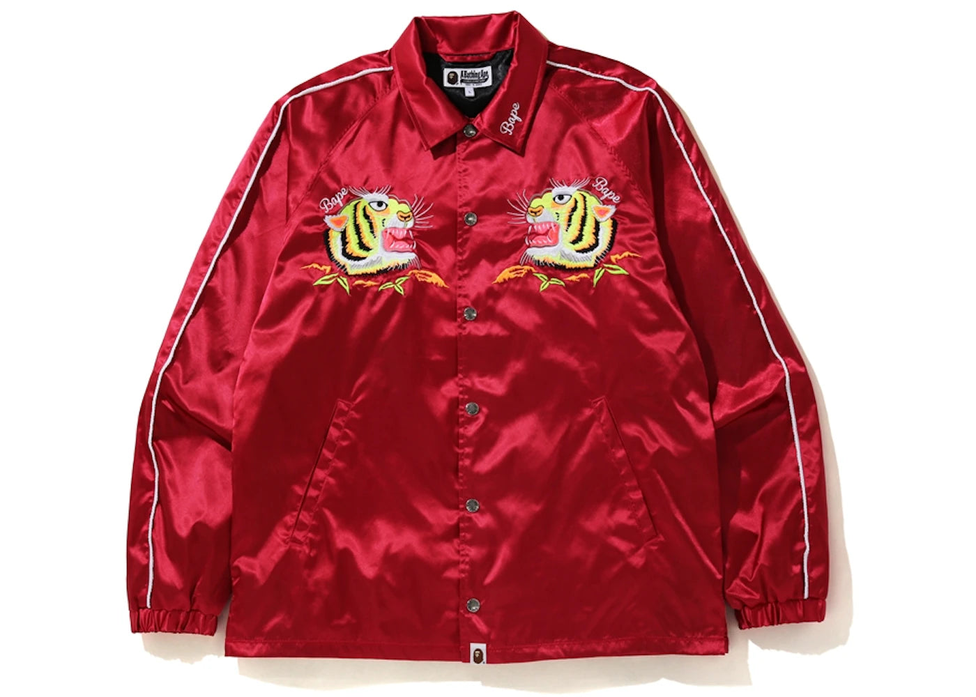 BAPE Tiger Embriodery Coach Jacket Red – Side Kicks