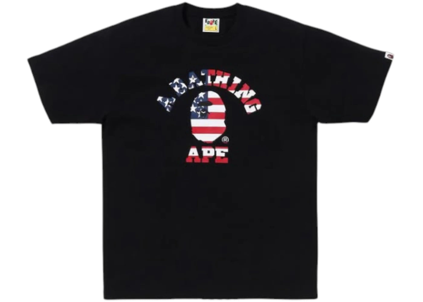 BAPE USA Flag College Tee Black – Side Kicks