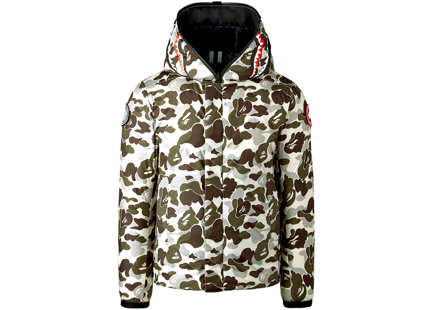 BAPE x Canada Goose x Concepts Crofton Shark Hoodie Black/Snow Camo ...