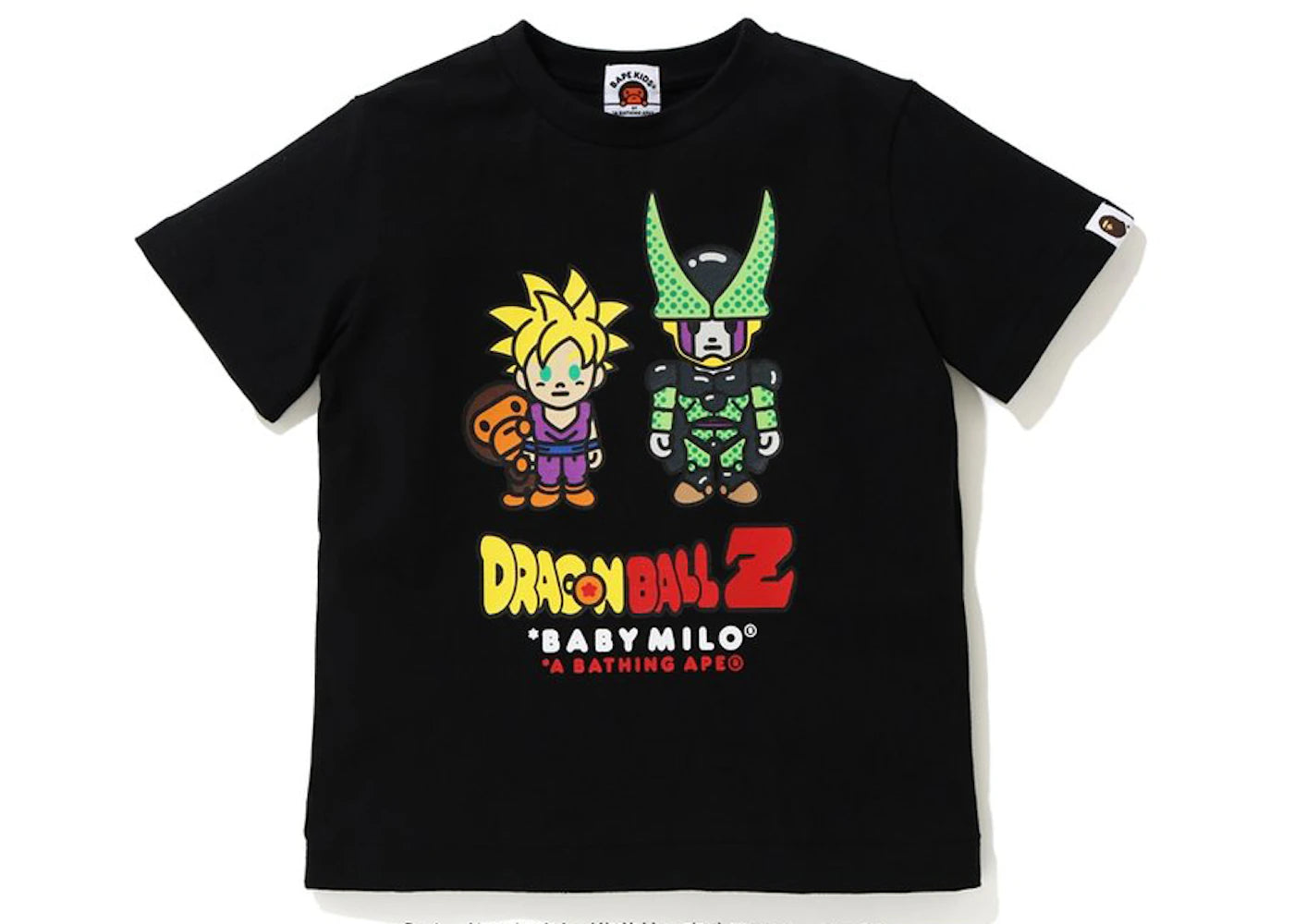 BAPE x Dragon Ball Z Baby Milo Son Gohan And Cell Kids Tee Black – Side ...