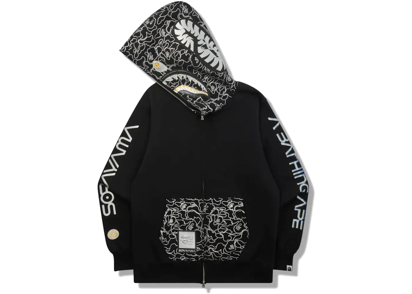 BAPE x Hajime Sorayama Shark Full Zip Hoodie Black – Side Kicks