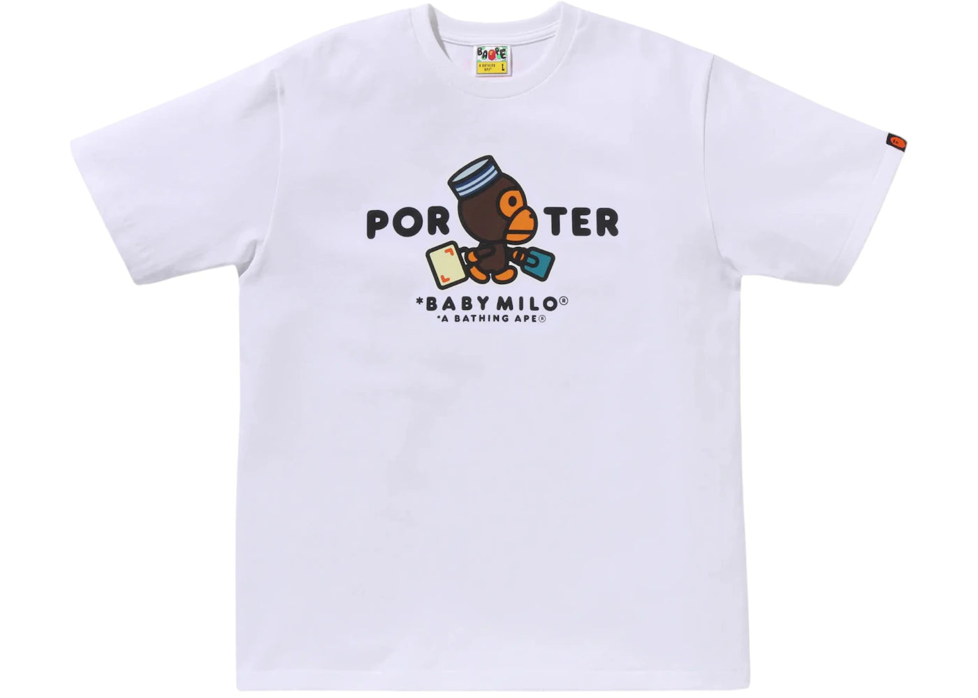 BAPE x Porter Stand Milo Tee White – Side Kicks