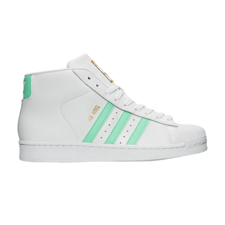 adidas Pro Model White/Green-Metallic Gold – Side Kicks