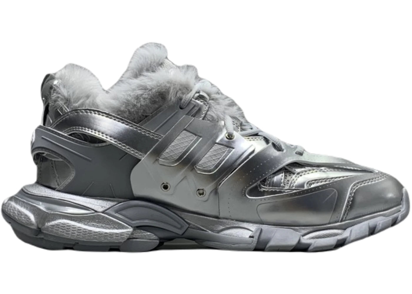 Balenciaga Track Faux Fur Silver – Side Kicks