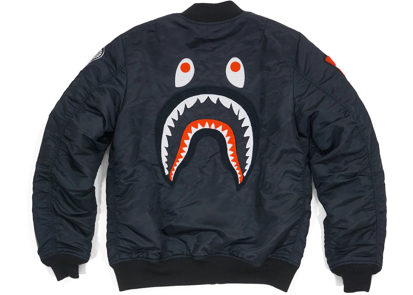 BAPE Back Shark MA1 Bomber Jacket Black – Side Kicks