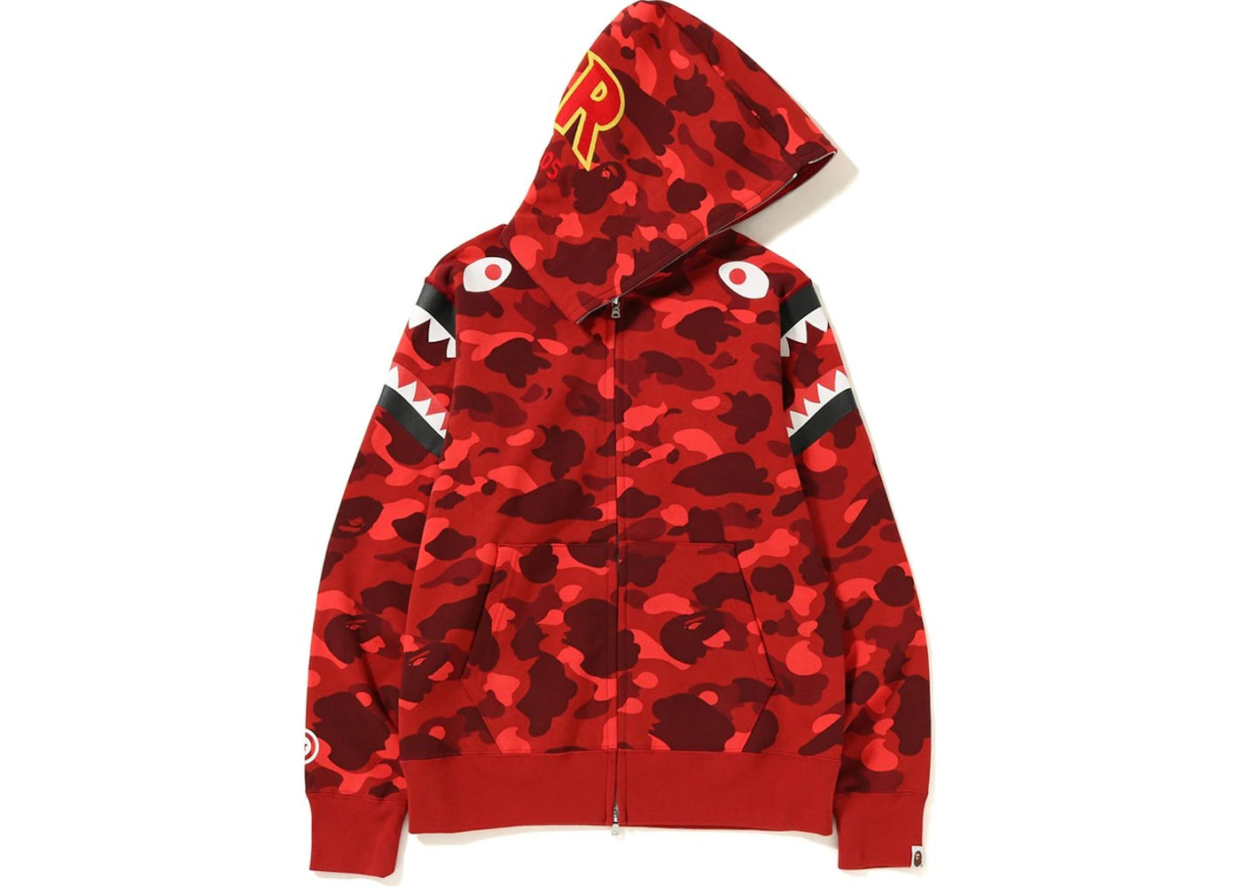BAPE Color Camo Double Shark Full Zip Hoodie Red – Side Kicks