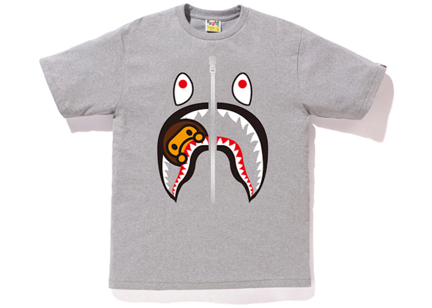 BAPE Milo Shark Face Tee Gray – Side Kicks
