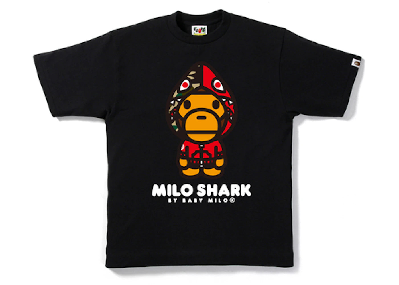 BAPE Milo Shark Tee Black/Red – Side Kicks