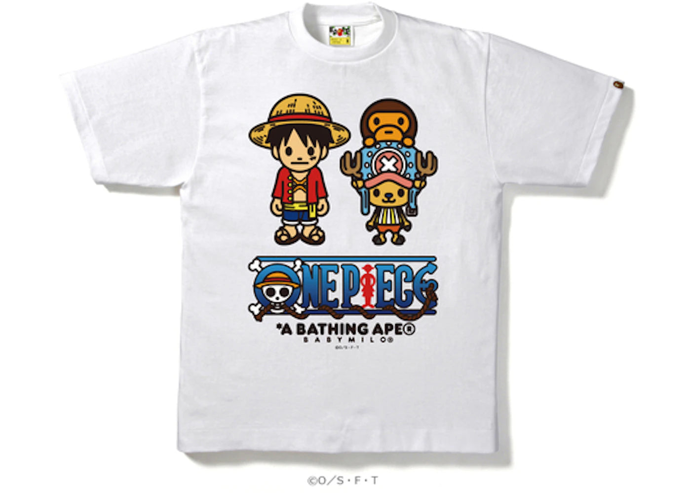 BAPE One Piece Luffy & Chopper X Milo Tee White – Side Kicks