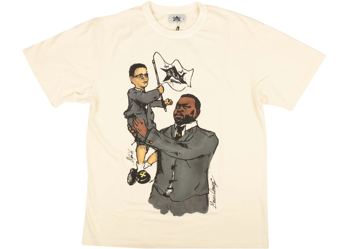 Barriers Marcus Garvey Malcolm X T-shirt Cream – Side Kicks