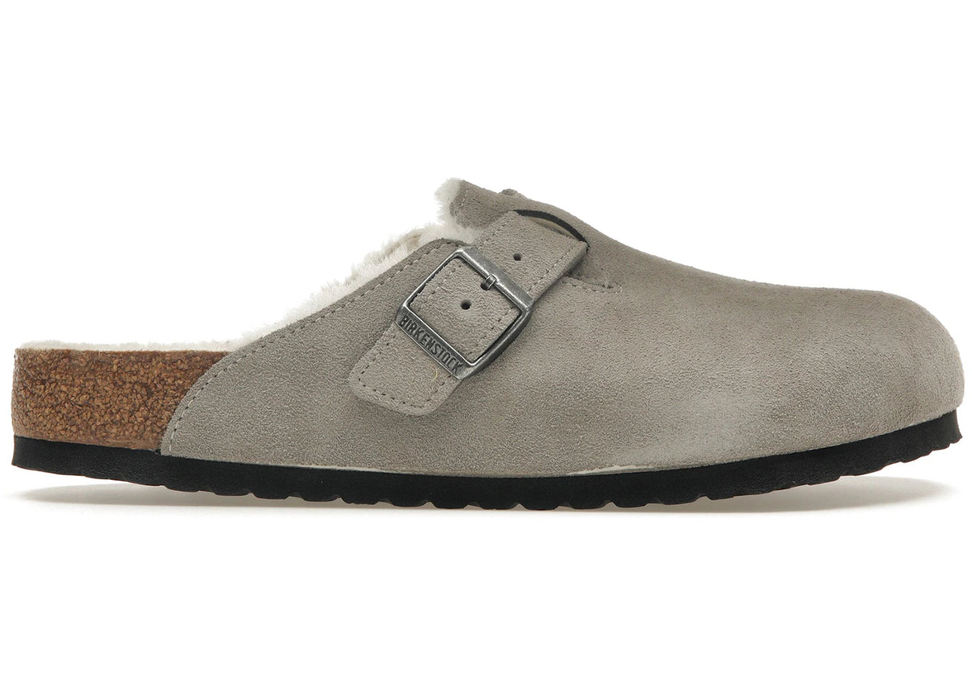 Birkenstock Boston Shearling Suede Stone Coin – Side Kicks
