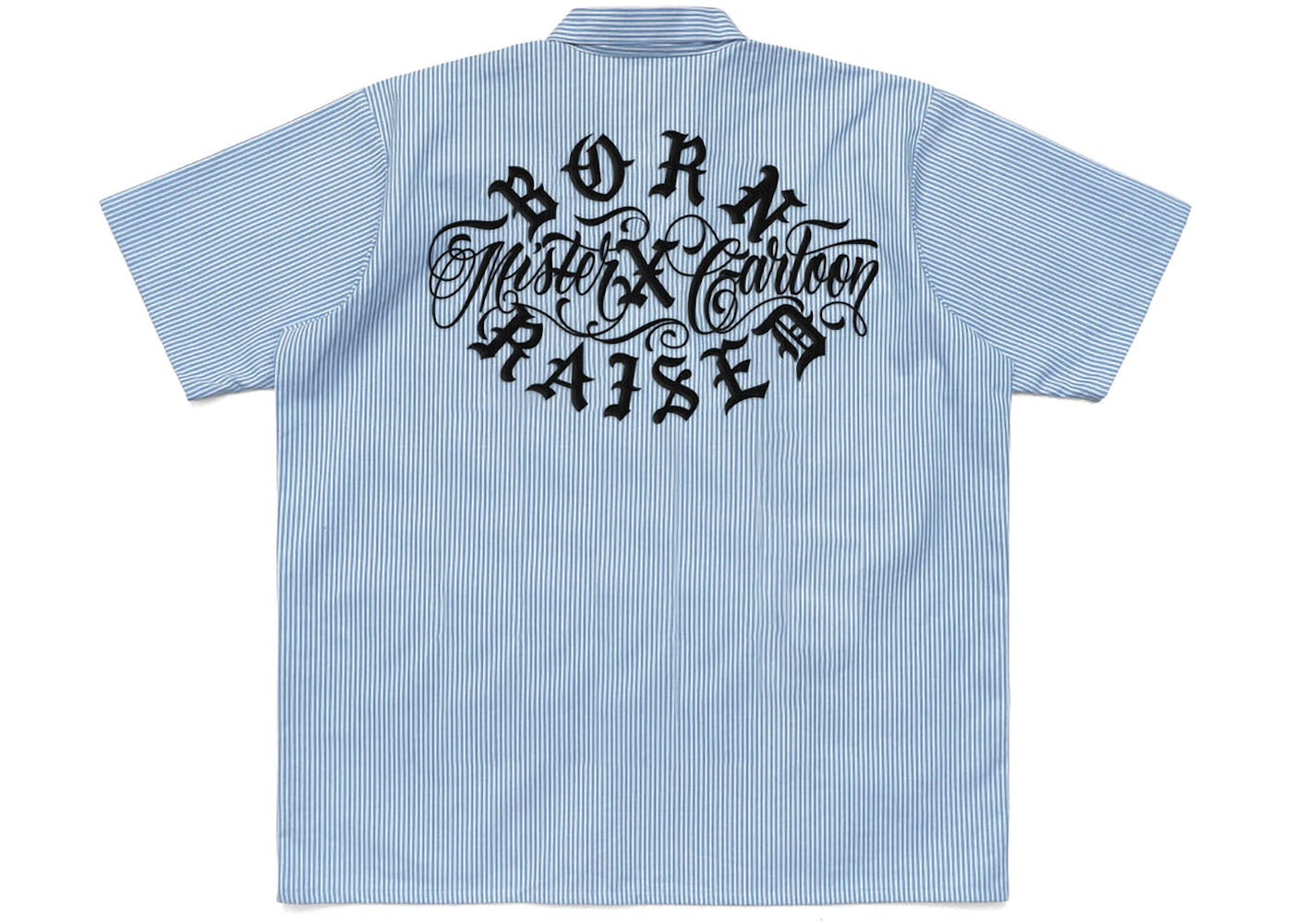 Born X Raised x Mister Cartoon x Ben Davis Work Shirt Baby Blue Stripe ...
