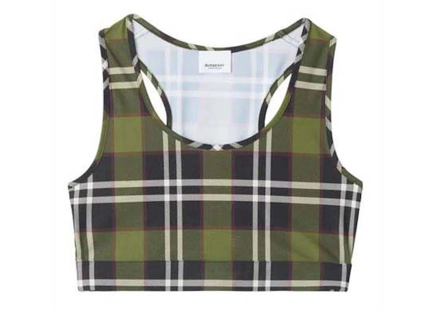 Burberry Checked Cropped Tank Top Green – Side Kicks