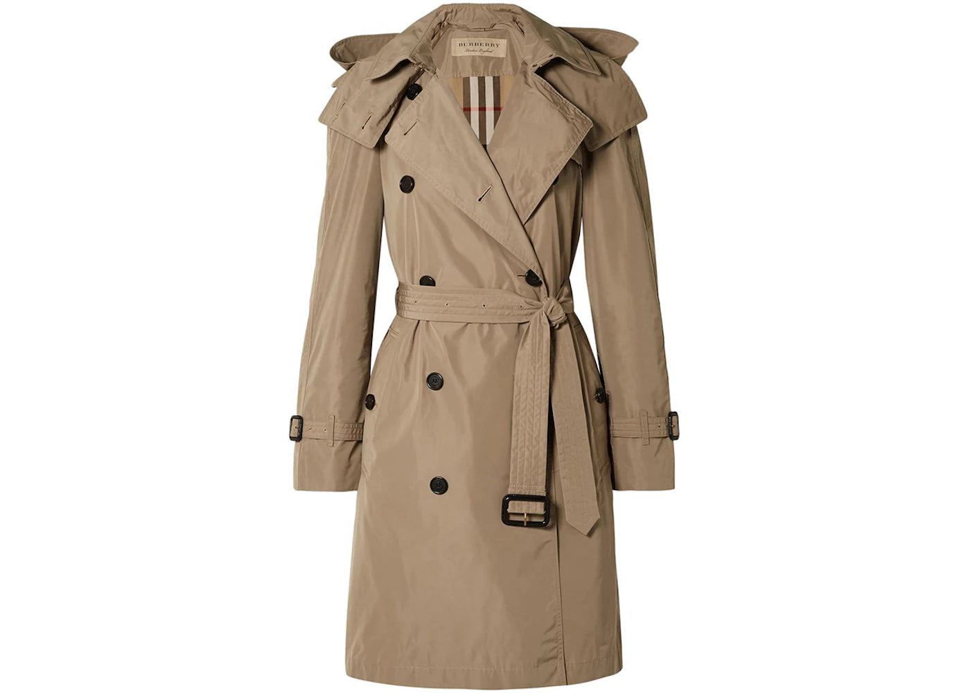 Burberry Women's Amberford Hooded Shell Trench Coat Beige – Side Kicks