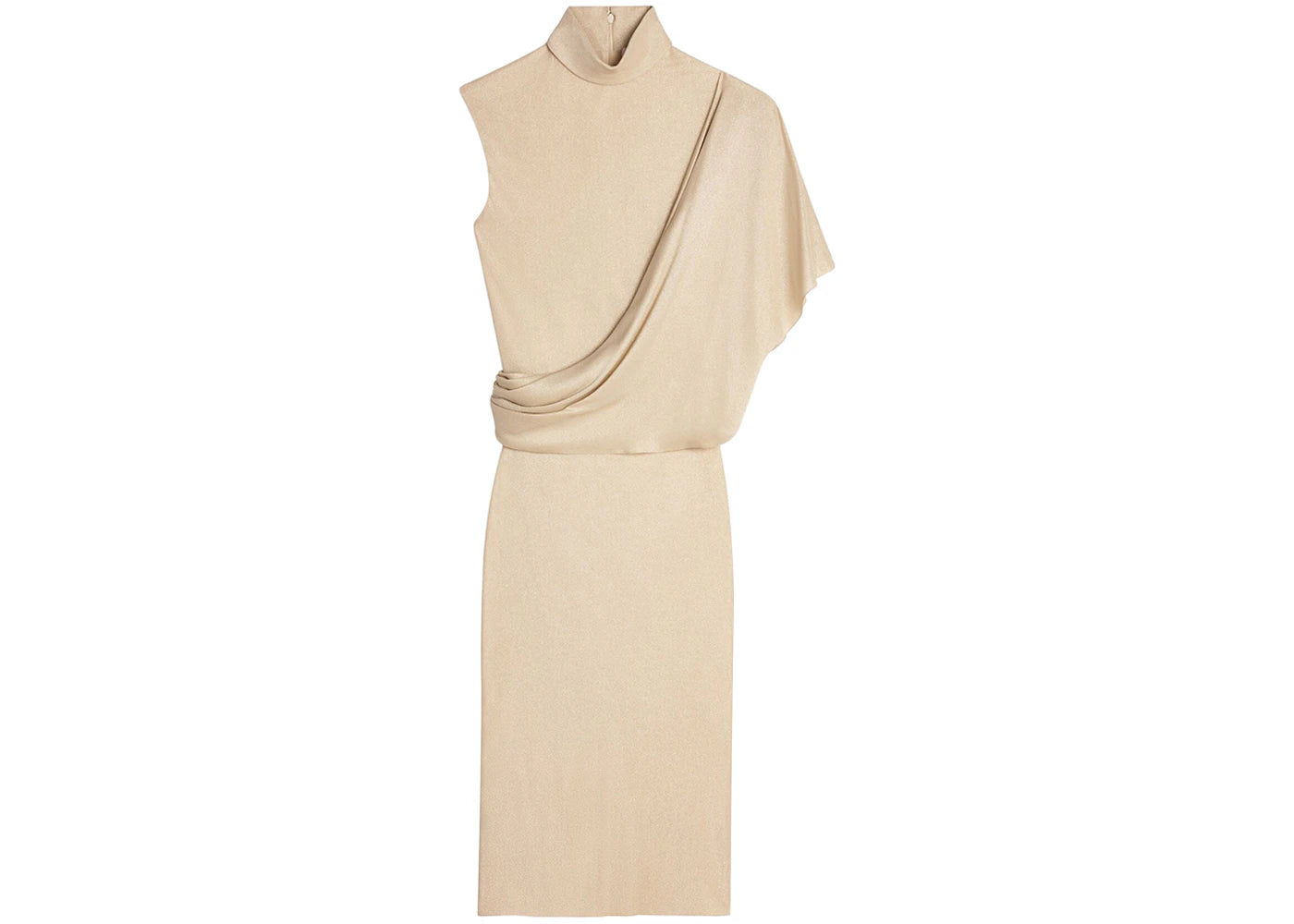 Celine Draped Shiny Viscose Dress Champagne – Side Kicks