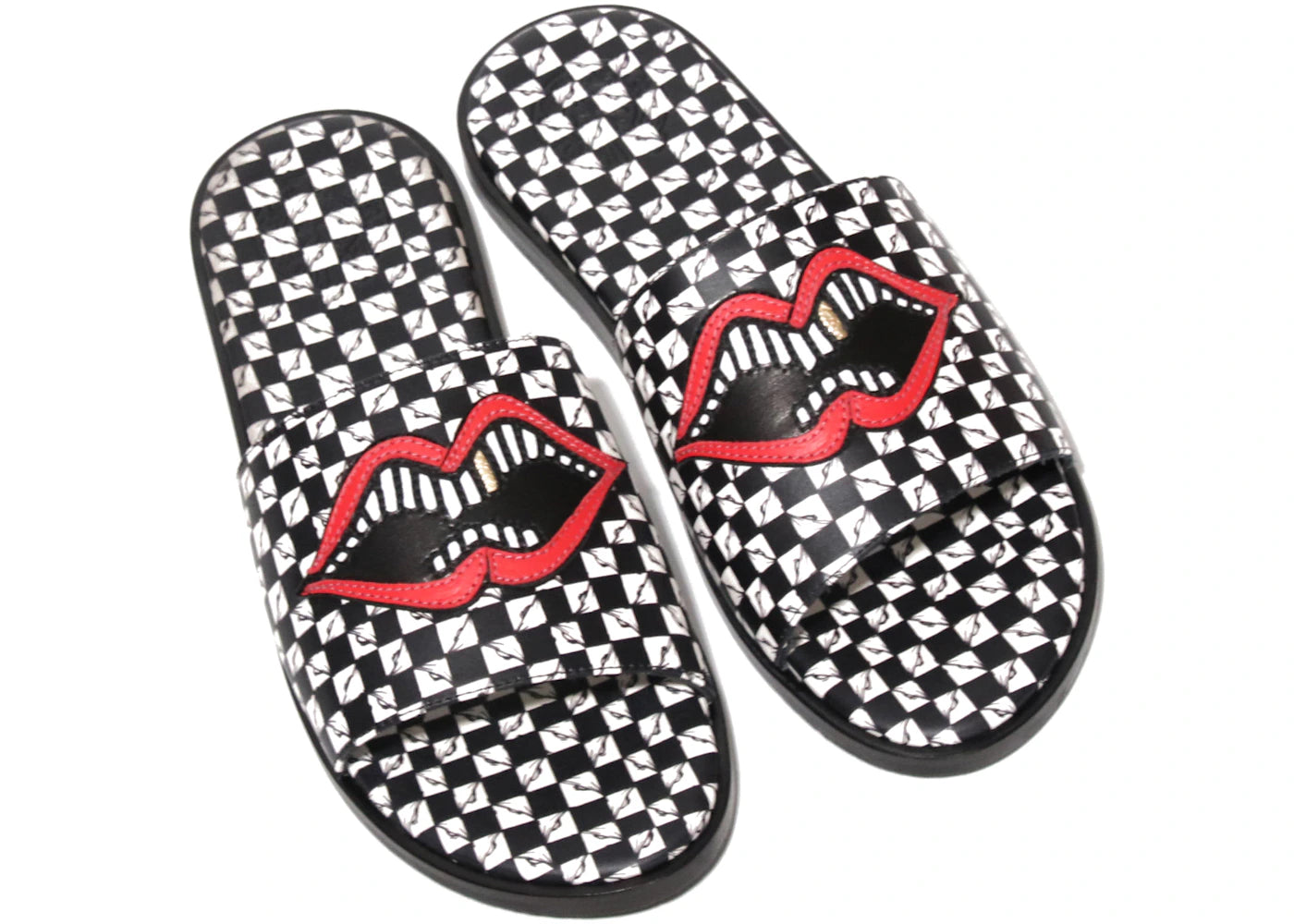 Chrome Hearts Chomper Slides Checker Pattern – Side Kicks