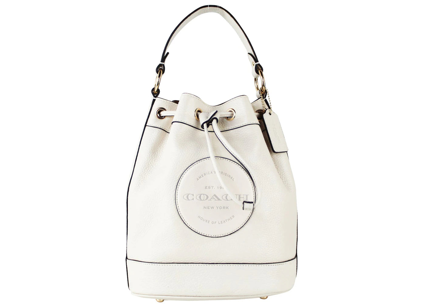 Coach Dempsey Drawstring Bucket Handbag Medium Chalk – Side Kicks