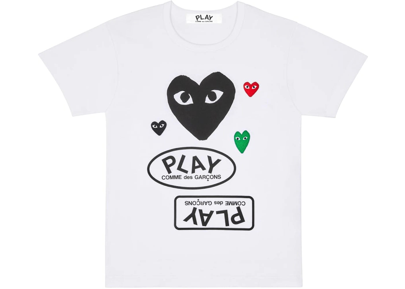 Comme des Garcons PLAY Play Multi Logo Black Heart T-shirt White – Side ...